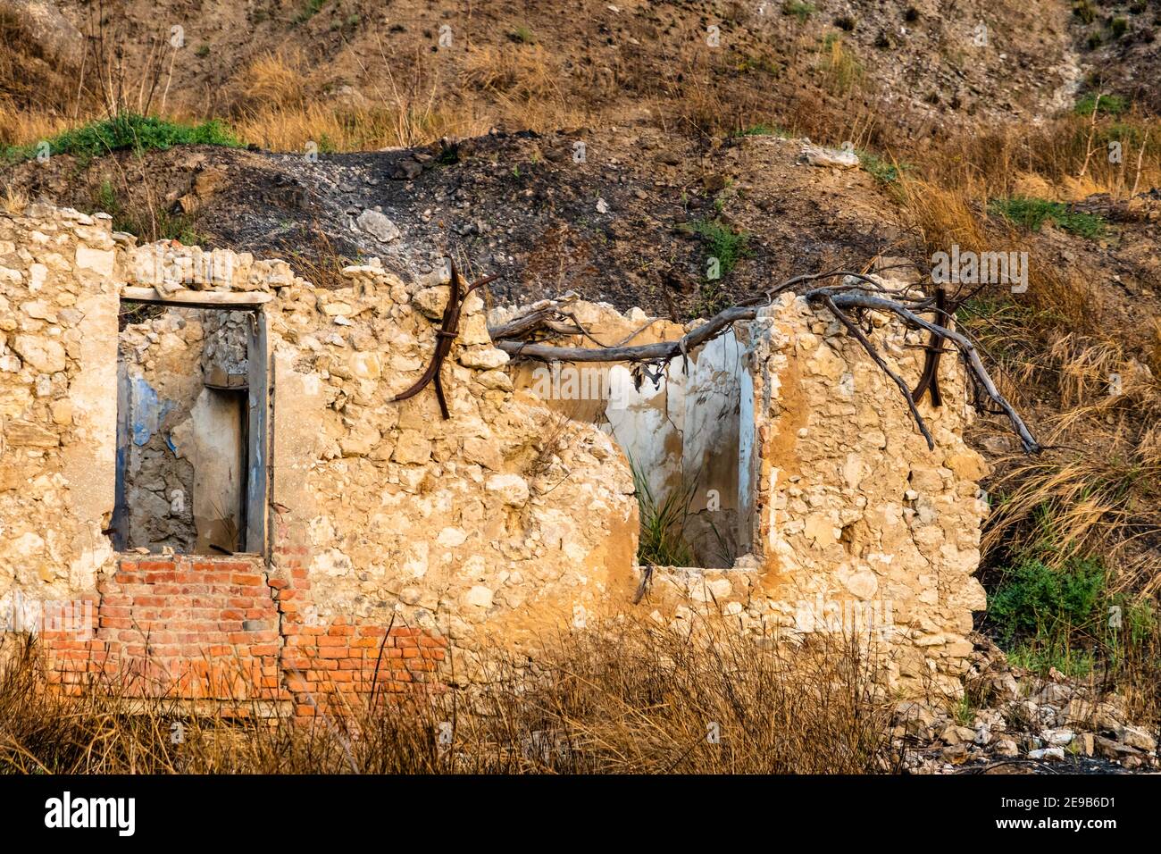 Abandoned sulphur mining complex Trabia Tallarita in Riesi, Sicily ...