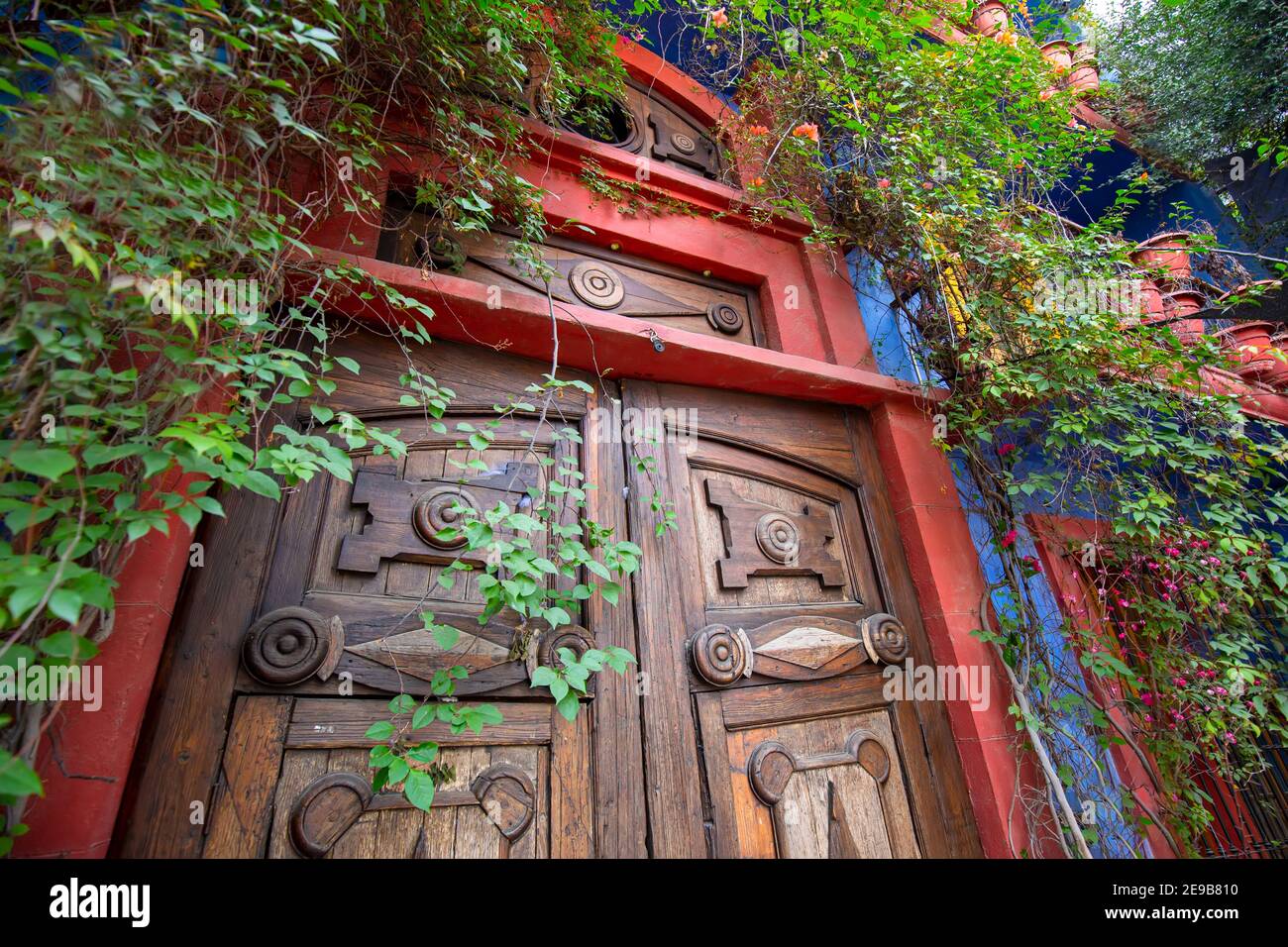 Mexico, Monterrey, colorful historic buildings in the center of the old ...