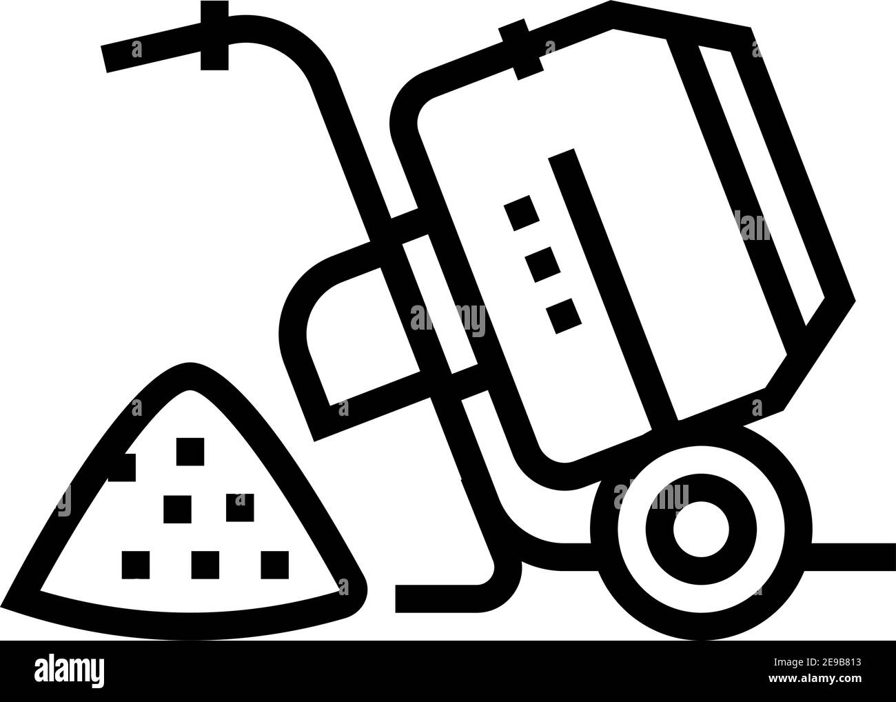 machine for mixing stone with cement line icon vector illustration ...