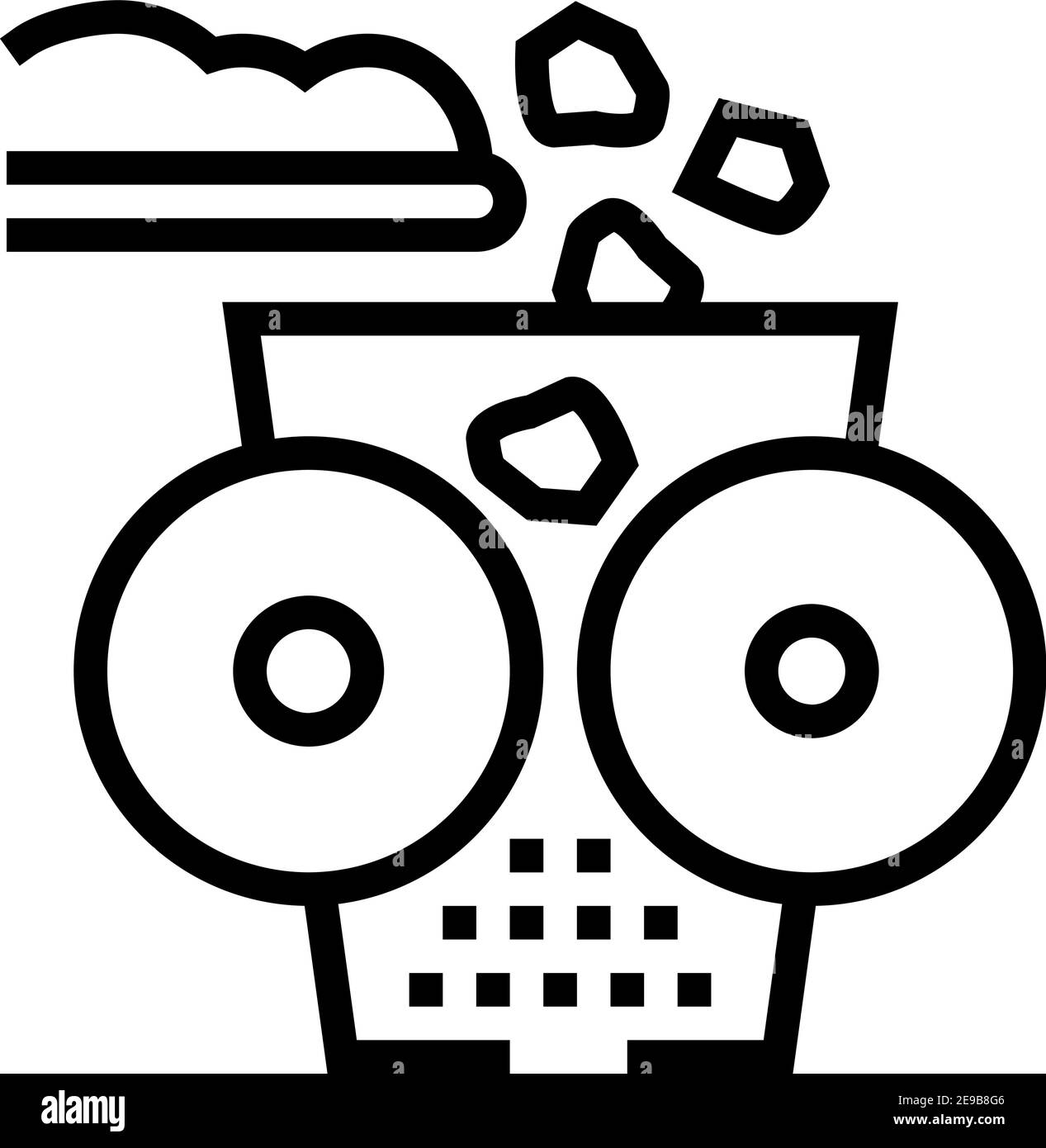 crushing stone machine line icon vector illustration Stock Vector Image ...