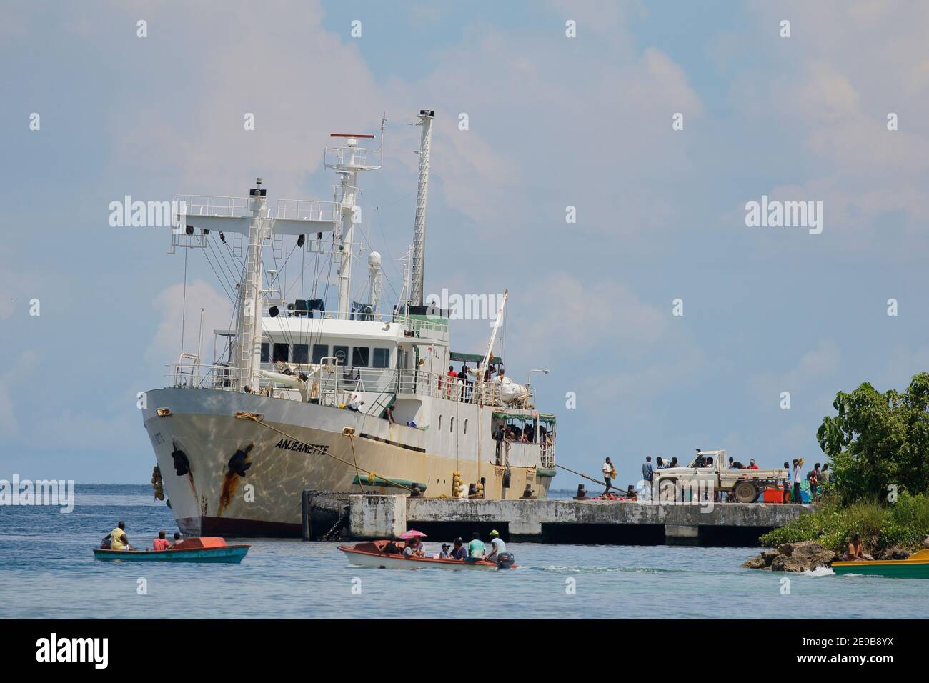 MV Anjeanette, Honiara to Gizo Ferry, docked at Noro pier, New Georgia ...