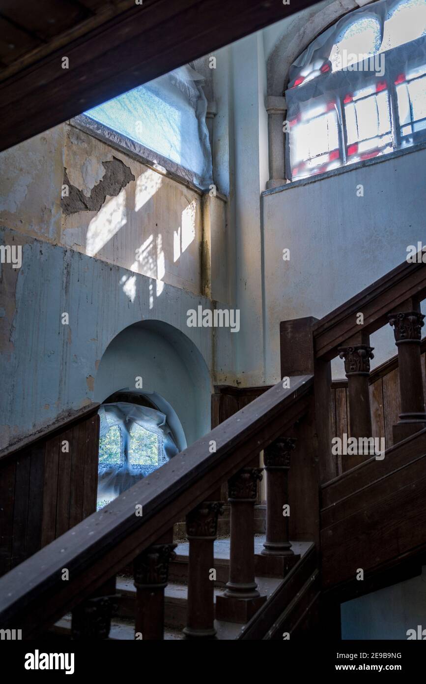 Wooden staircase, Castle Bosiljevo, medieval castle owned by Frankopan ...