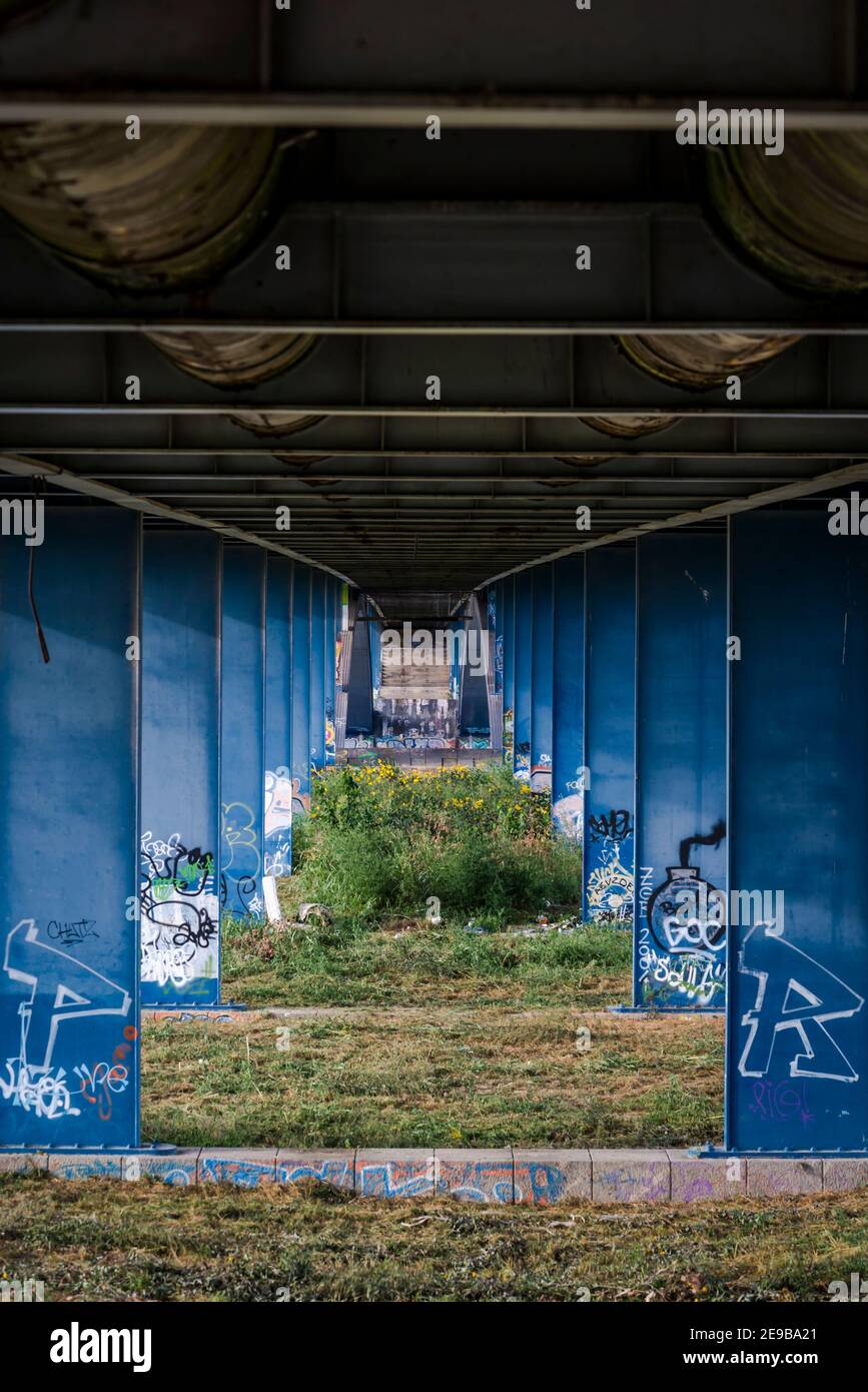 Columns under a road bridge, Zagreb, Croatia Stock Photo - Alamy