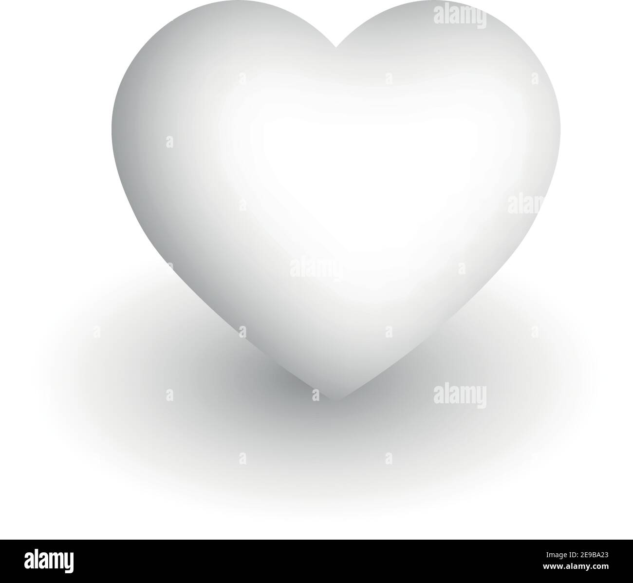White heart. Symbol of love and St Valentines Day. 3D vector ...