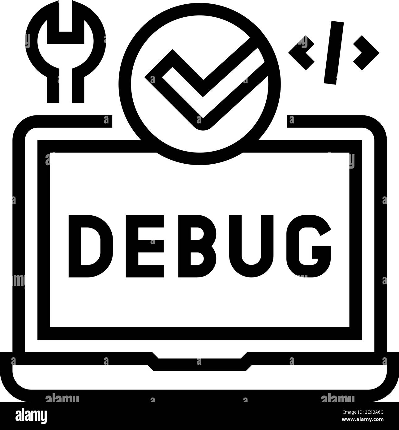 laptop debug fixed line icon vector illustration Stock Vector Image ...