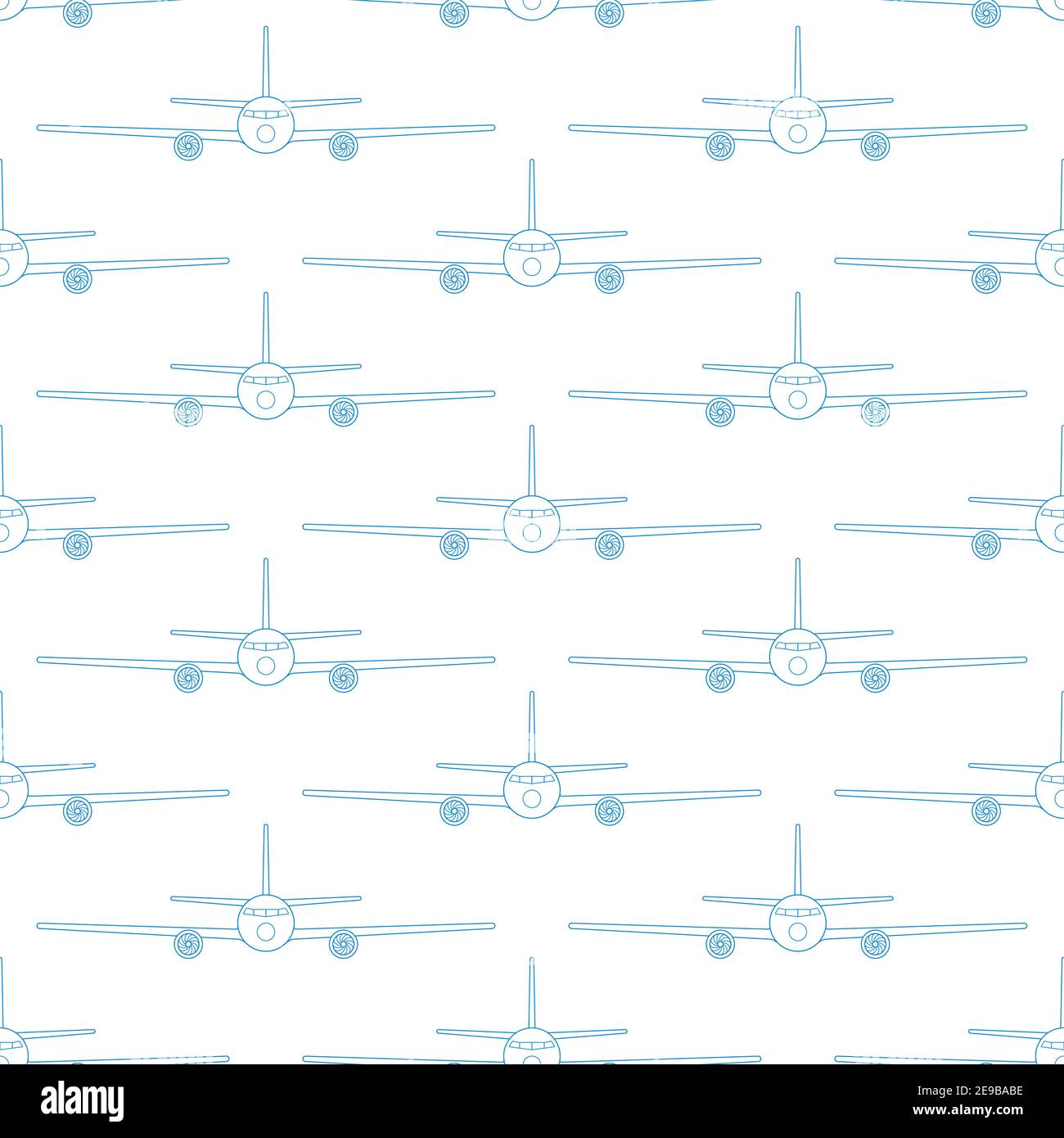 Seamless pattern of the contour aeroplanes Stock Vector Image & Art - Alamy