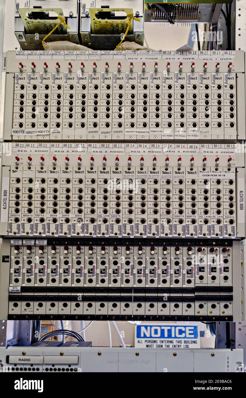 T3 digital cross connections test and monitor panels Stock Photo - Alamy