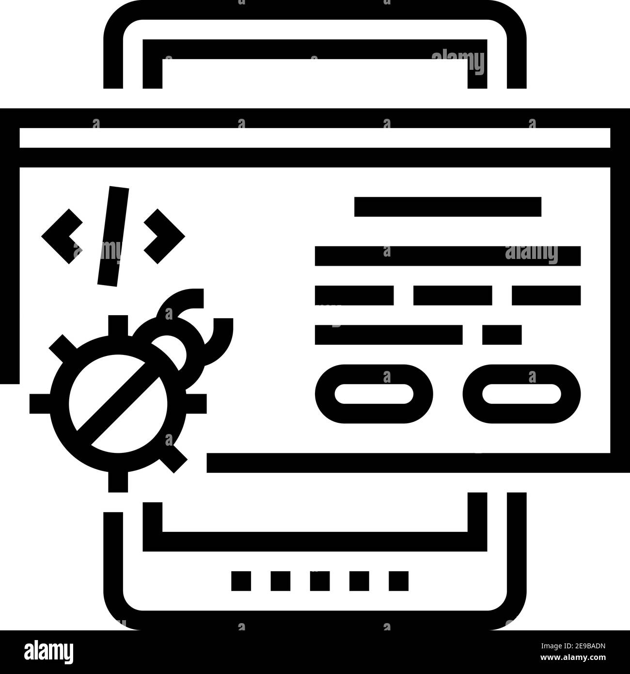 tablet debug line icon vector illustration Stock Vector Image & Art - Alamy
