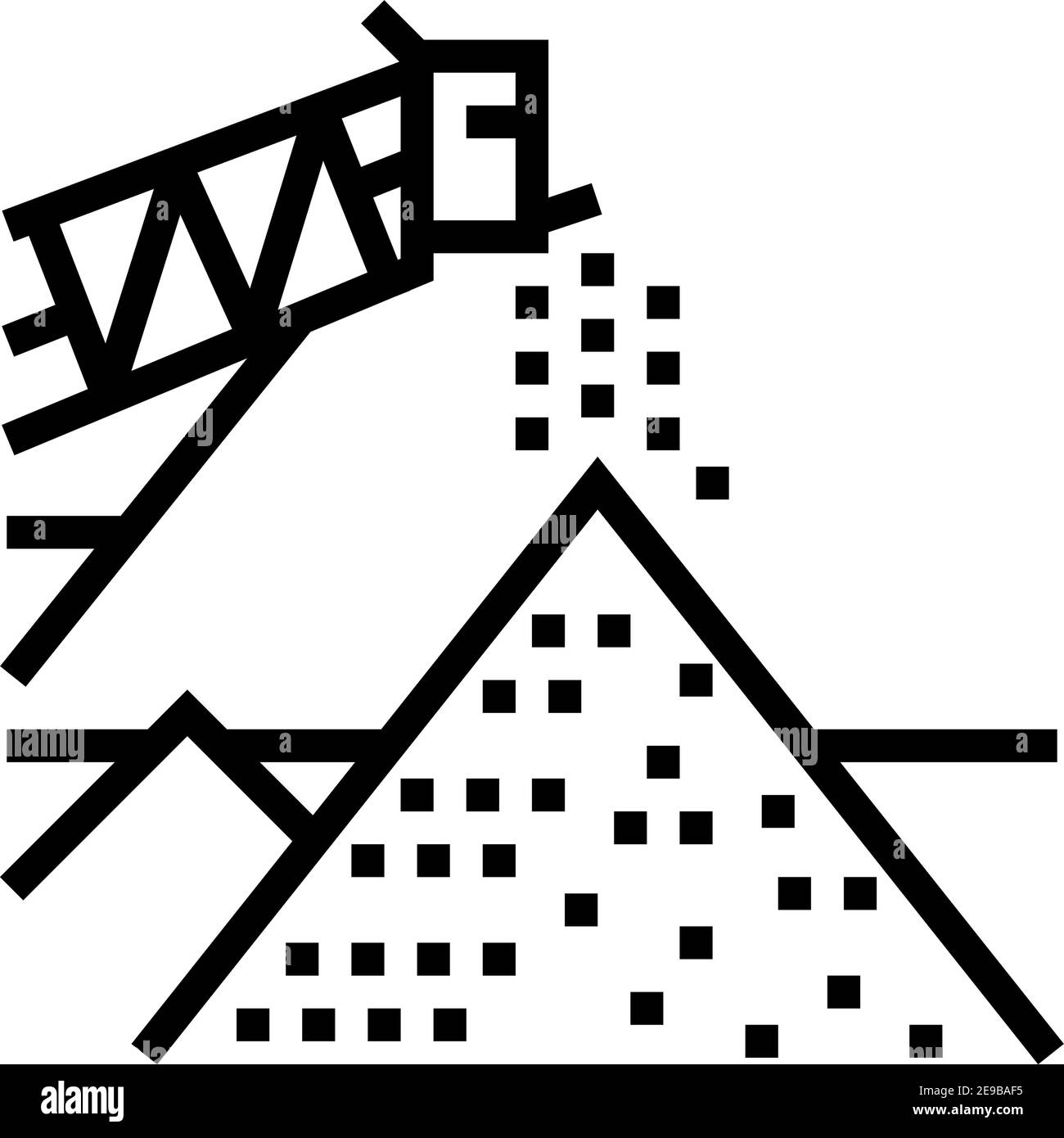 loading stone machine tower line icon vector illustration Stock Vector ...