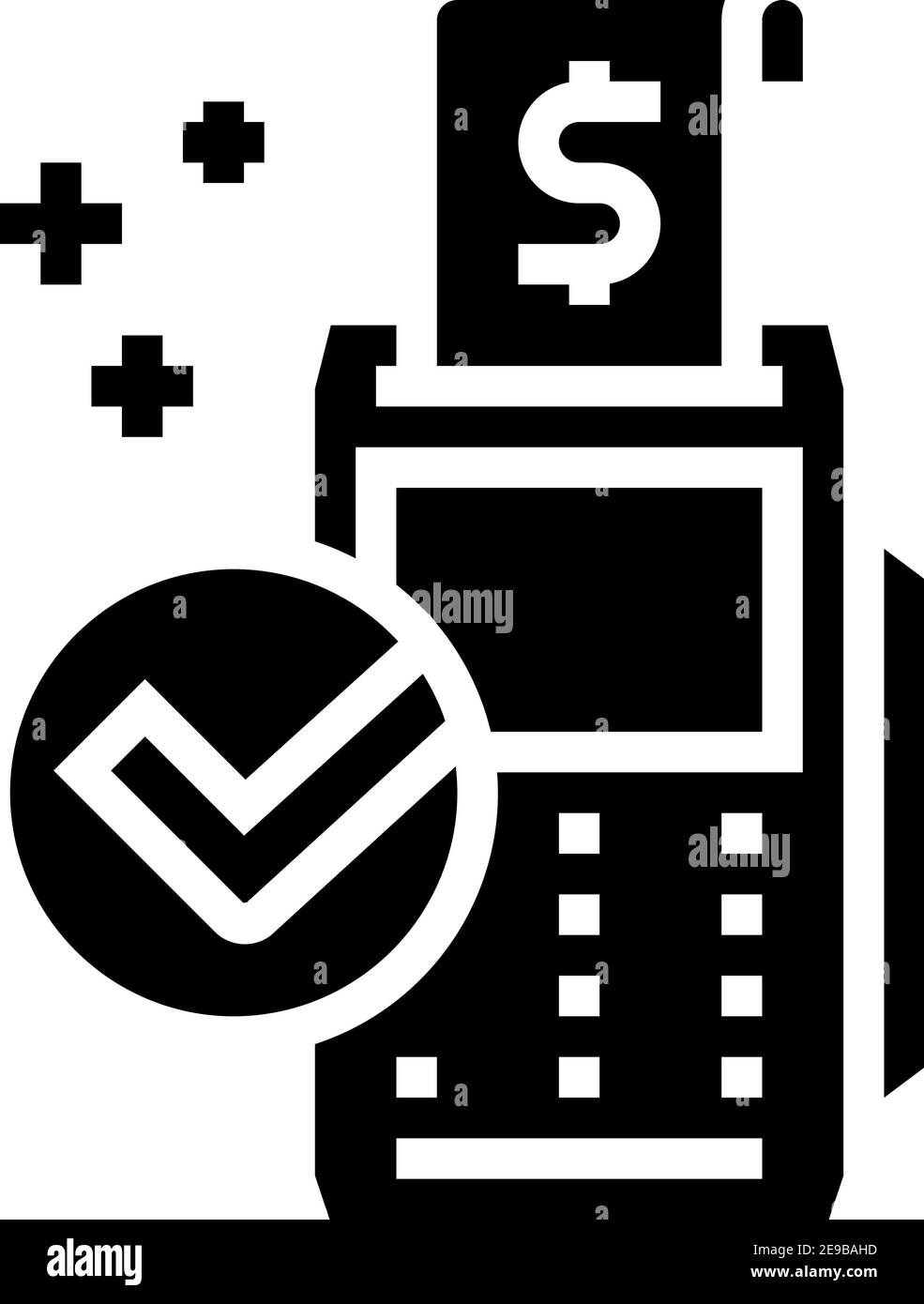 accept payment pos terminal glyph icon vector illustration Stock Vector ...