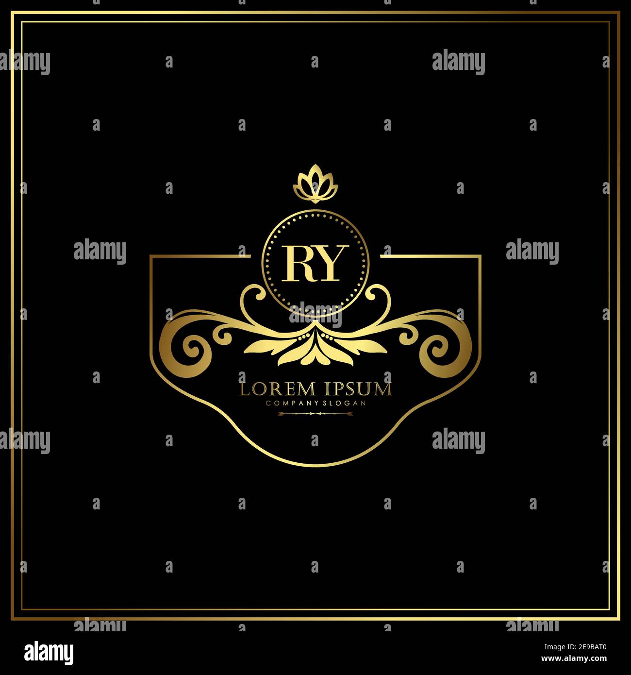 RY Initial Letter Luxury Logo template in vector for Restaurant ...