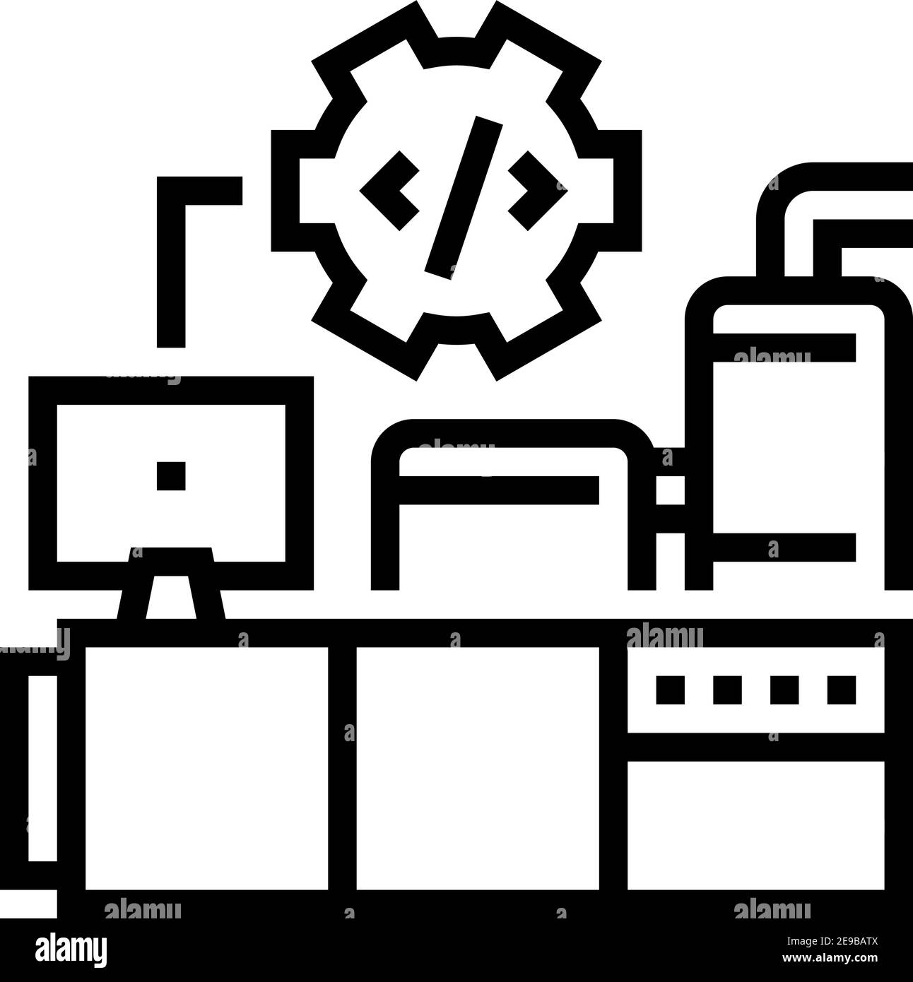 industrial equipment debugging line icon vector illustration Stock ...
