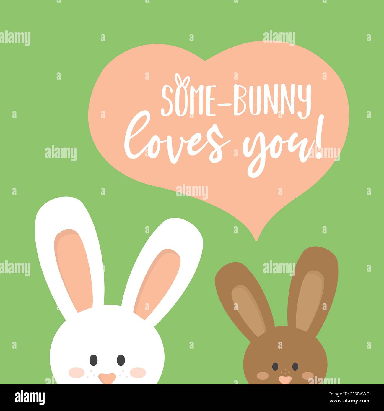 Some bunny loves you cute vector illustration Stock Vector Image & Art ...