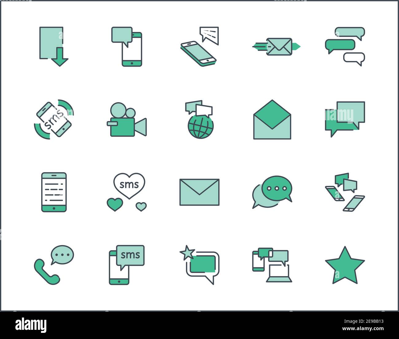 Set of Message Vector Line Icons. Contains such Icons as Conversation ...
