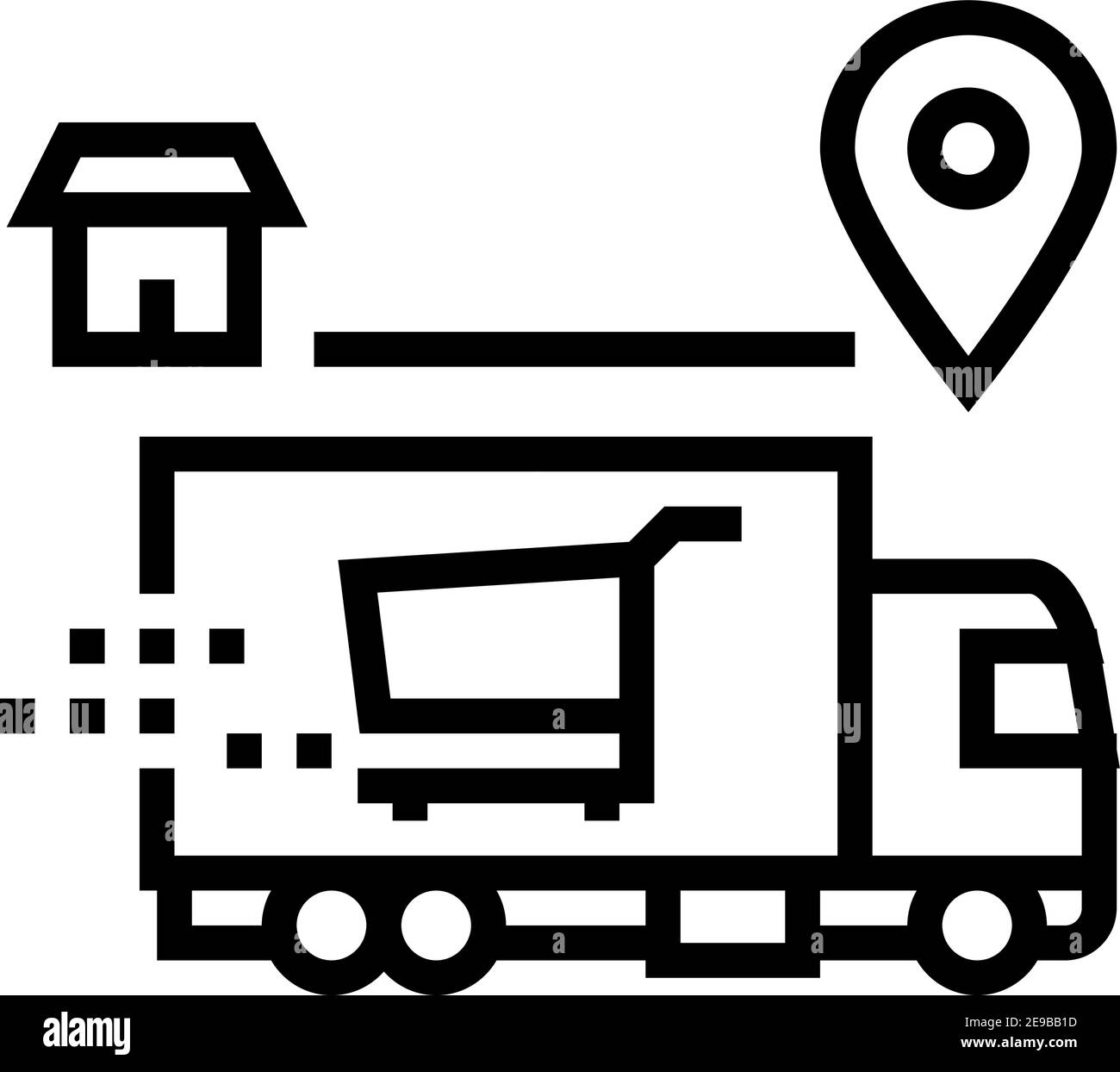shop delivery service line icon vector illustration Stock Vector Image ...