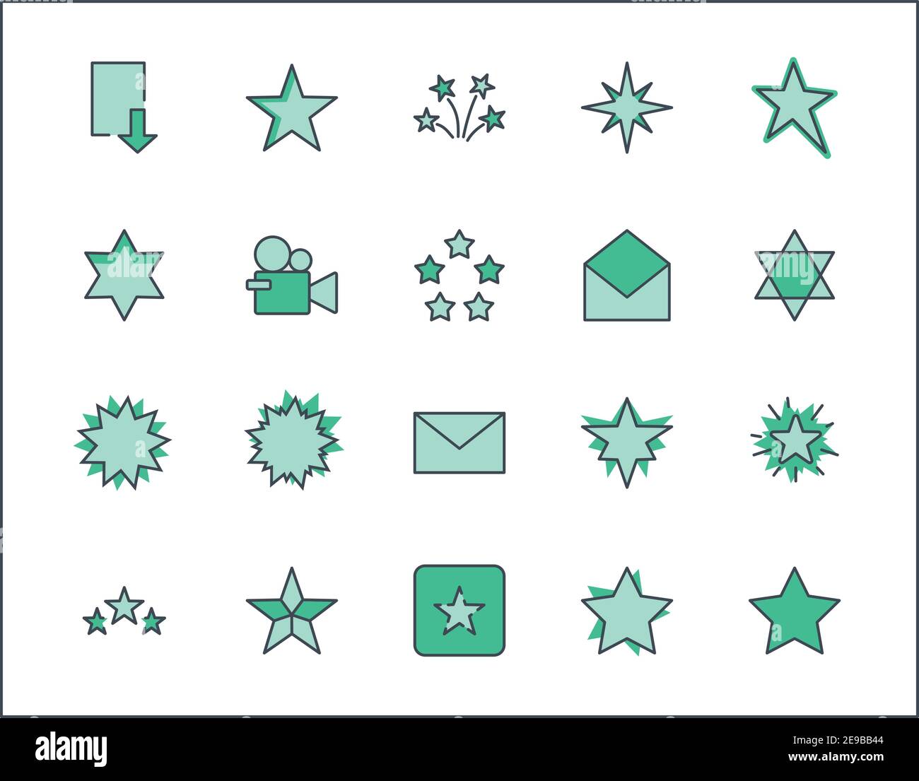 Set of Stars Vector Line Icons. Contains such Icons as Starry night ...