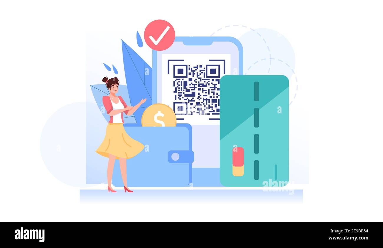 Flat cartoon character transfer money online using mobile app,vector ...