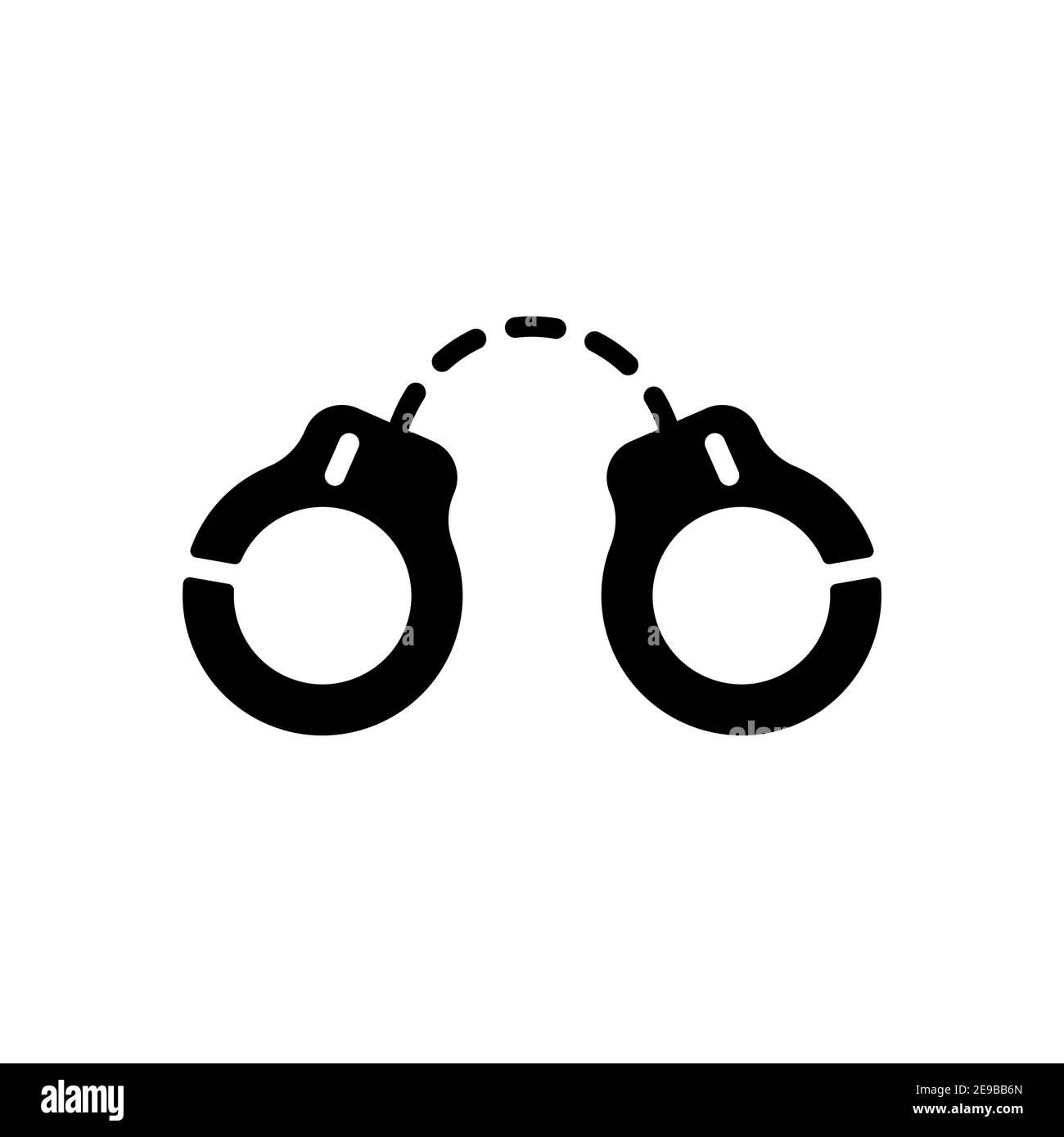 Handcuffs vector glyph icon. Police sign. Demonstration, protest ...