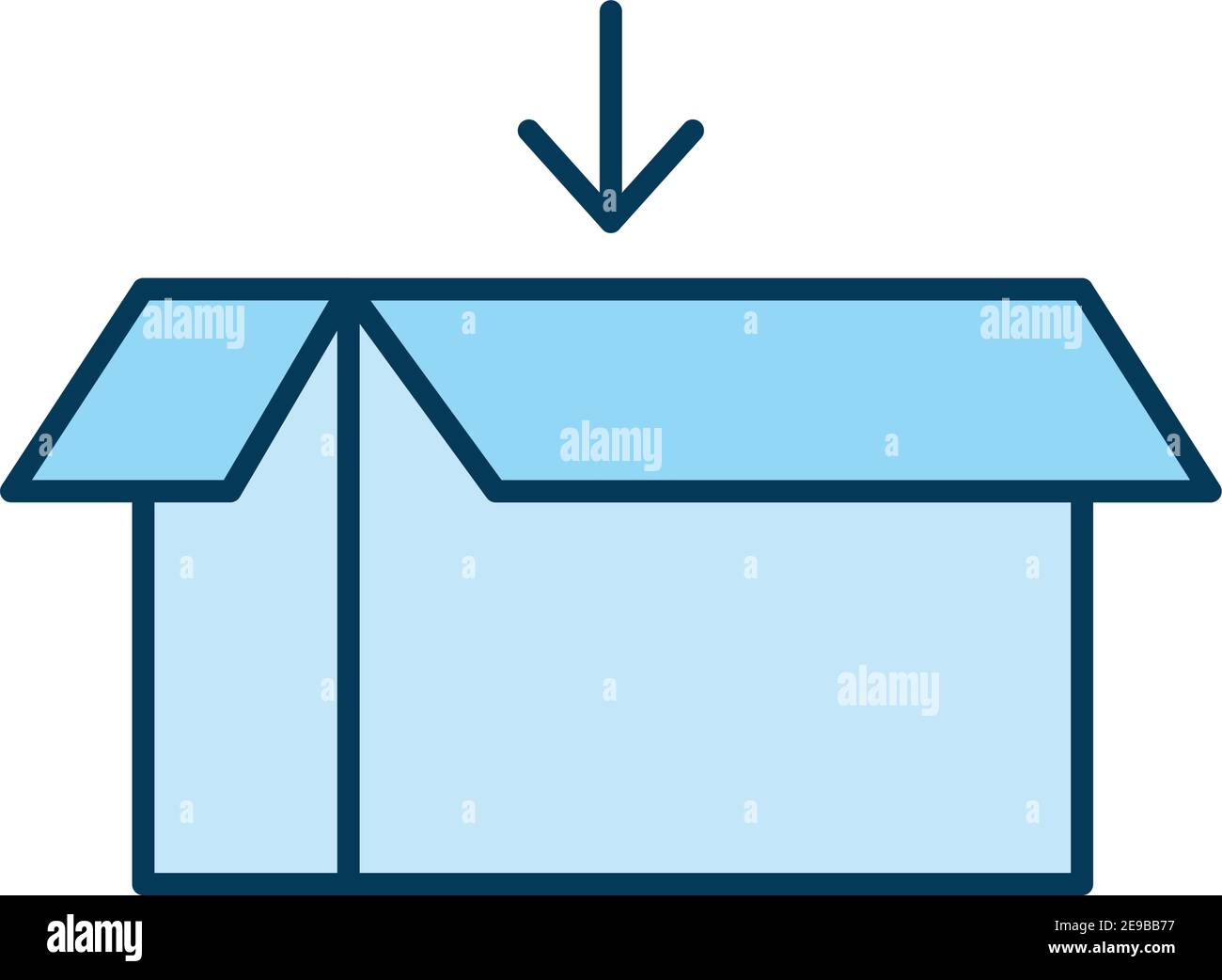 blue packing box with one arrow on a white background Stock Vector ...