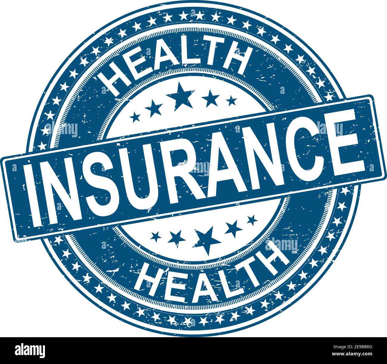 blue Health insurance grunge rubber stamp on white background, vector ...