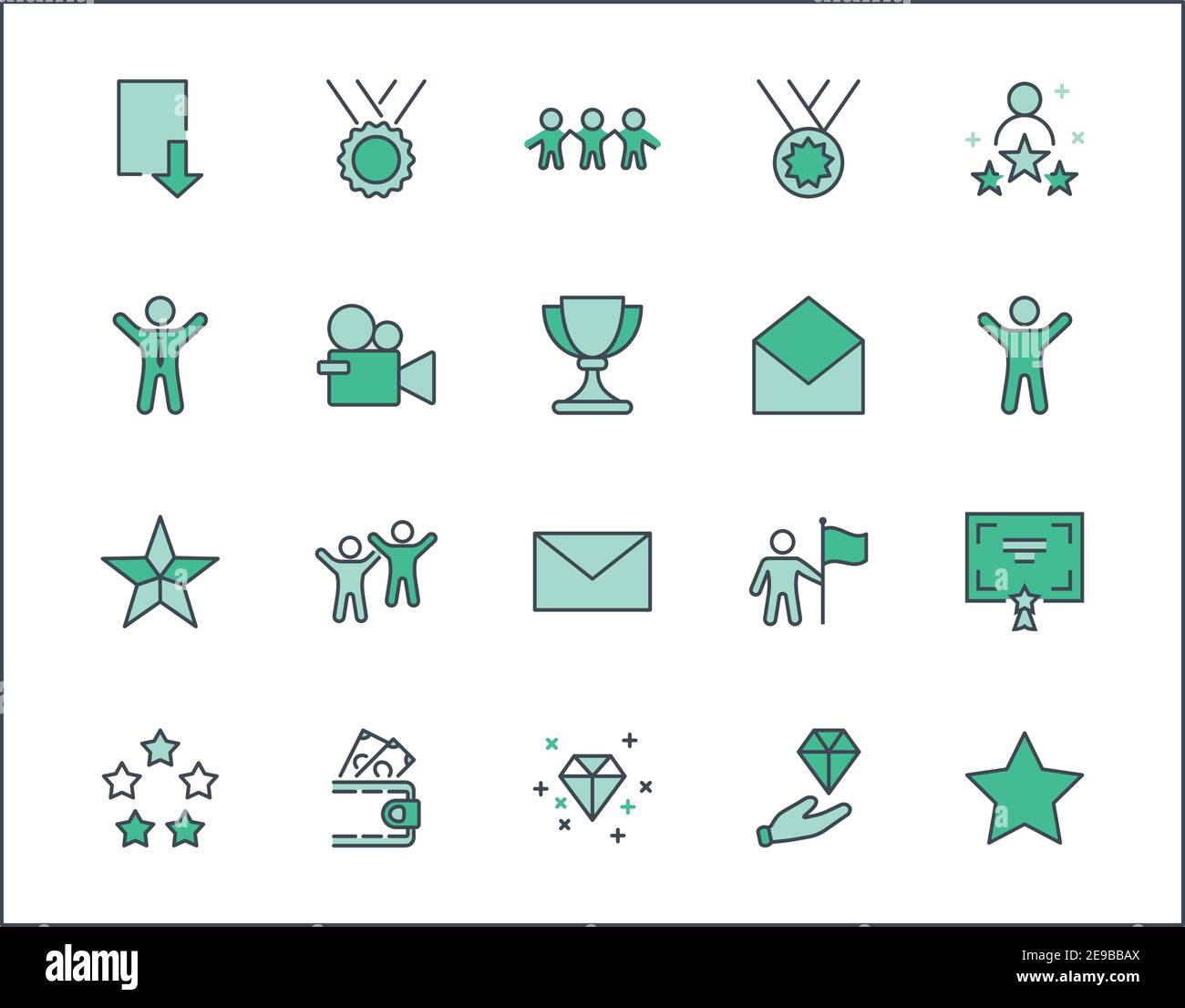 Set of Success Related Vector Line Icon. Contains such Icons as Cup ...