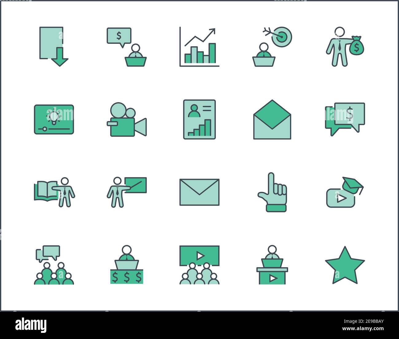 Set of Business Training Related Vector Line Icons. Contains such Icons ...