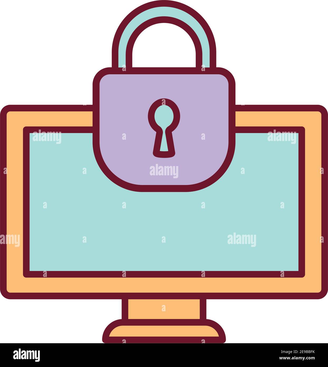screen with a padlock on a white background Stock Vector Image & Art ...