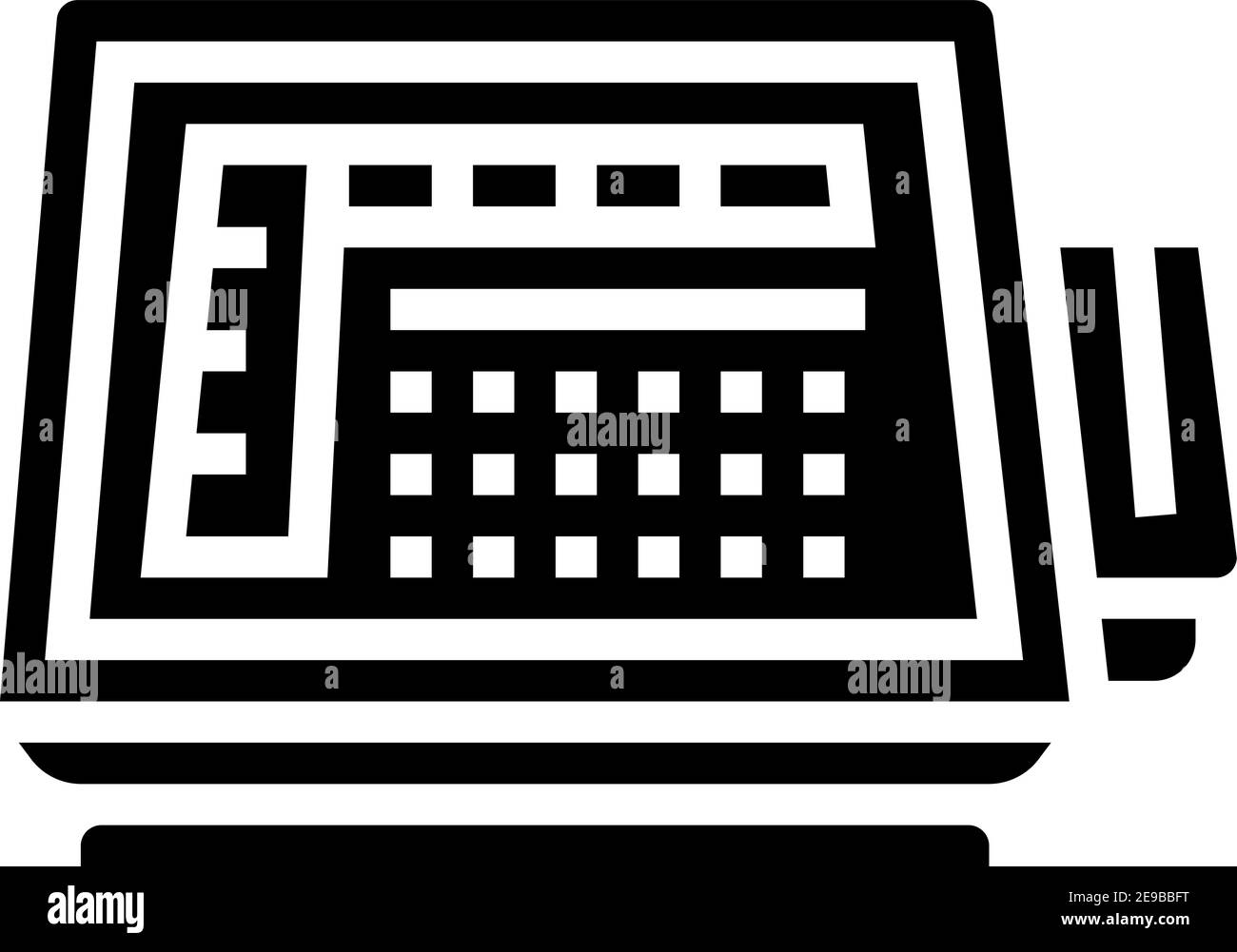 self service pos terminal glyph icon vector illustration Stock Vector ...