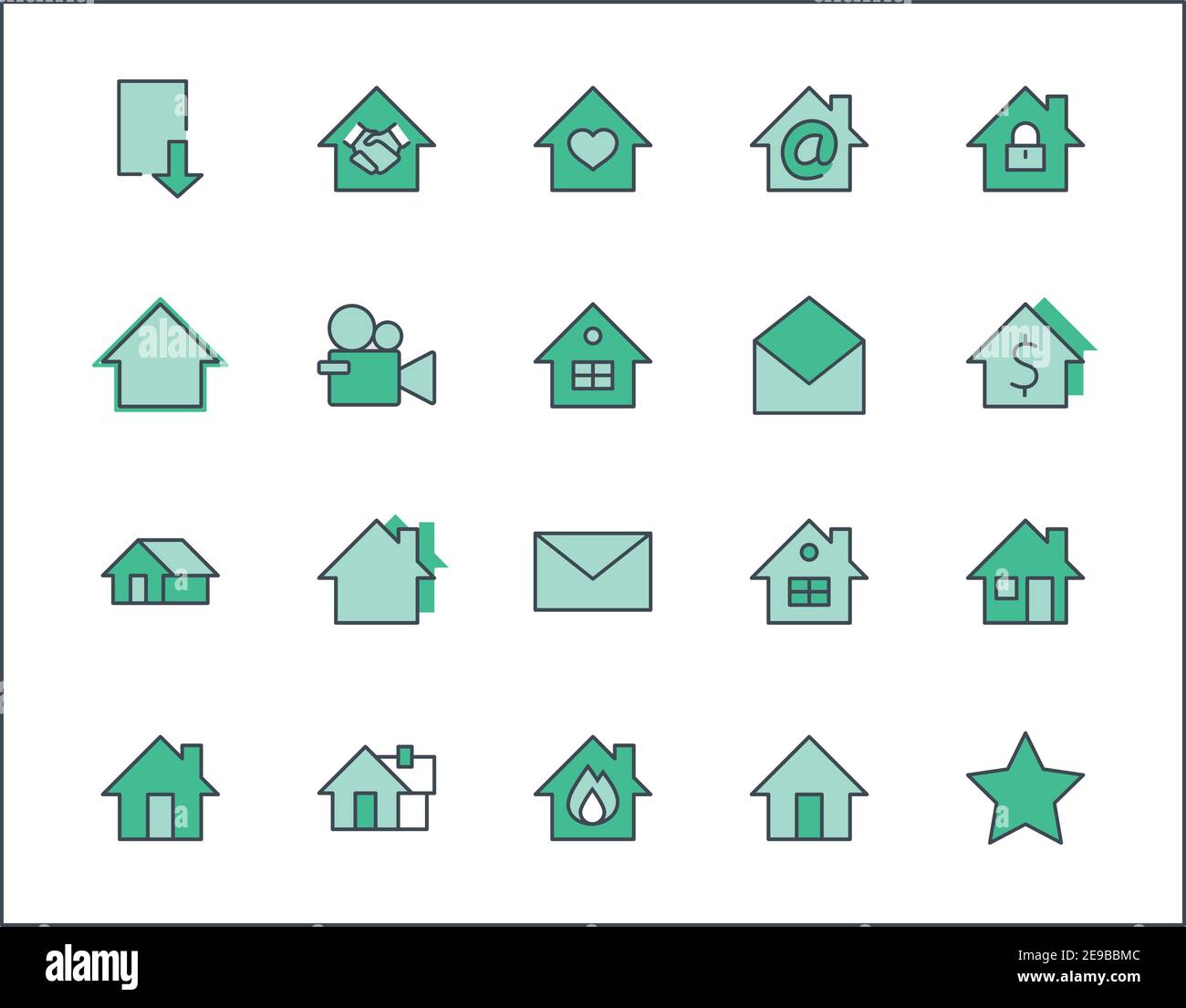 Set of House Vector Home Line Icons. Contains symbols of Conclusion of ...