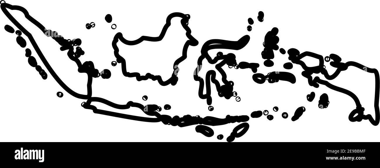 Outline Map Of Indonesia Creative Vector Indonesia Country Map Made Of