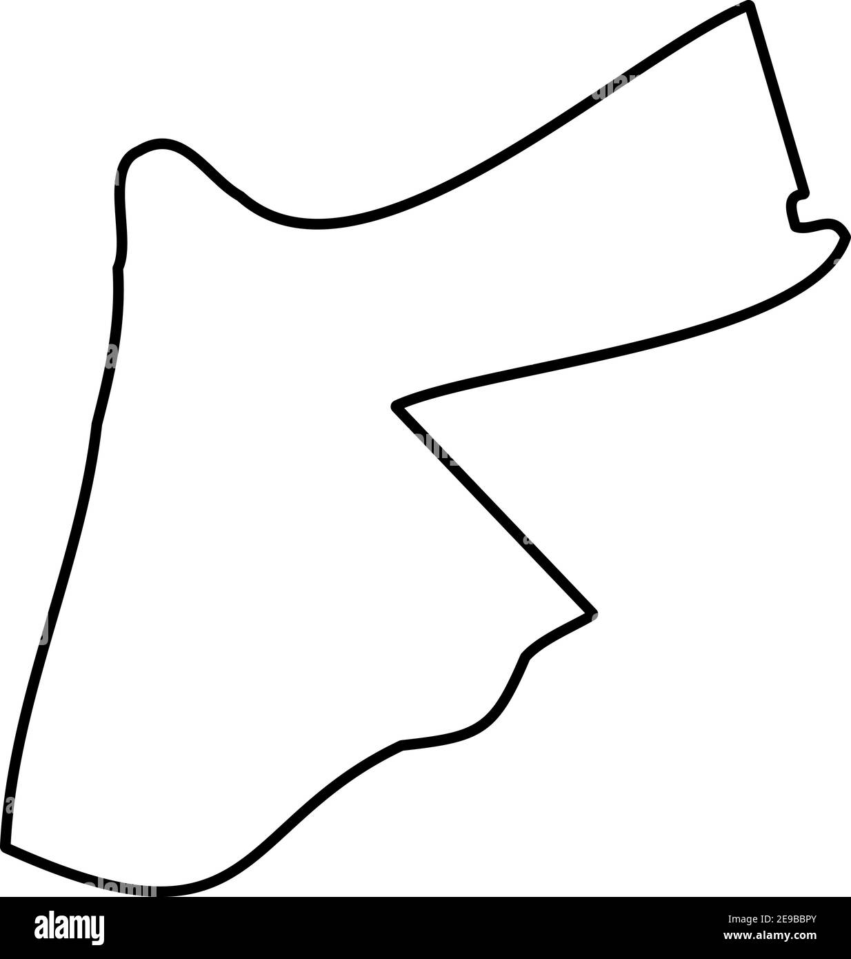Jordan - solid black outline border map of country area. Simple flat vector illustration Stock ...