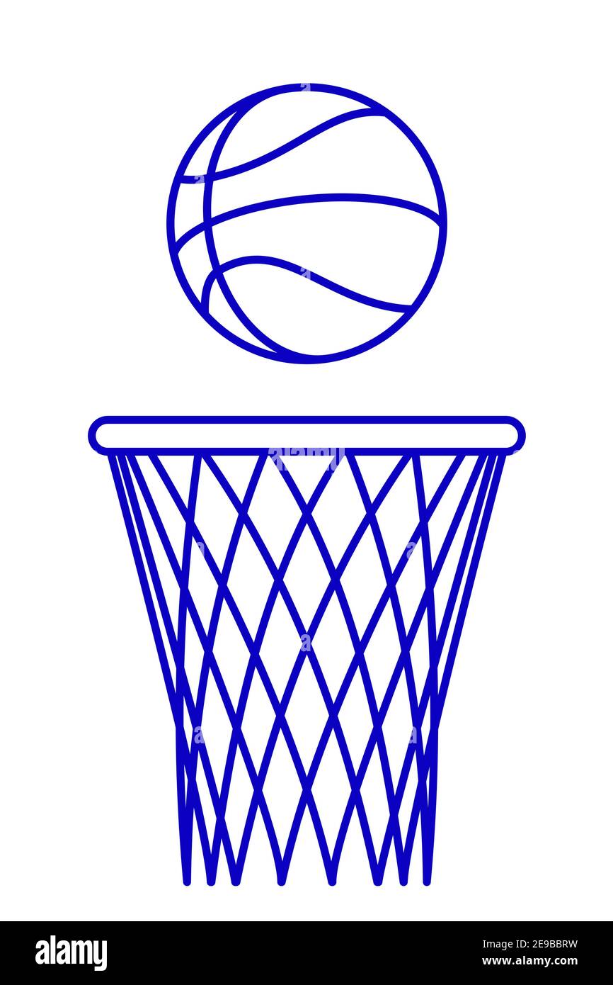 Illustration of the contour basket and ball Stock Vector Image & Art ...