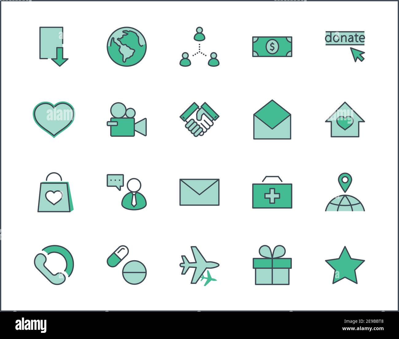 International Day for the Poor Vector Line Icons Set. Contains such ...
