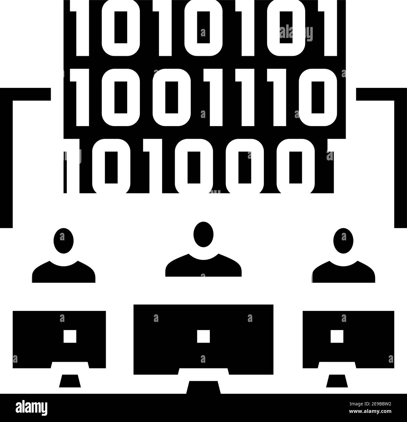 coding teamwork glyph icon vector illustration Stock Vector Image & Art - Alamy