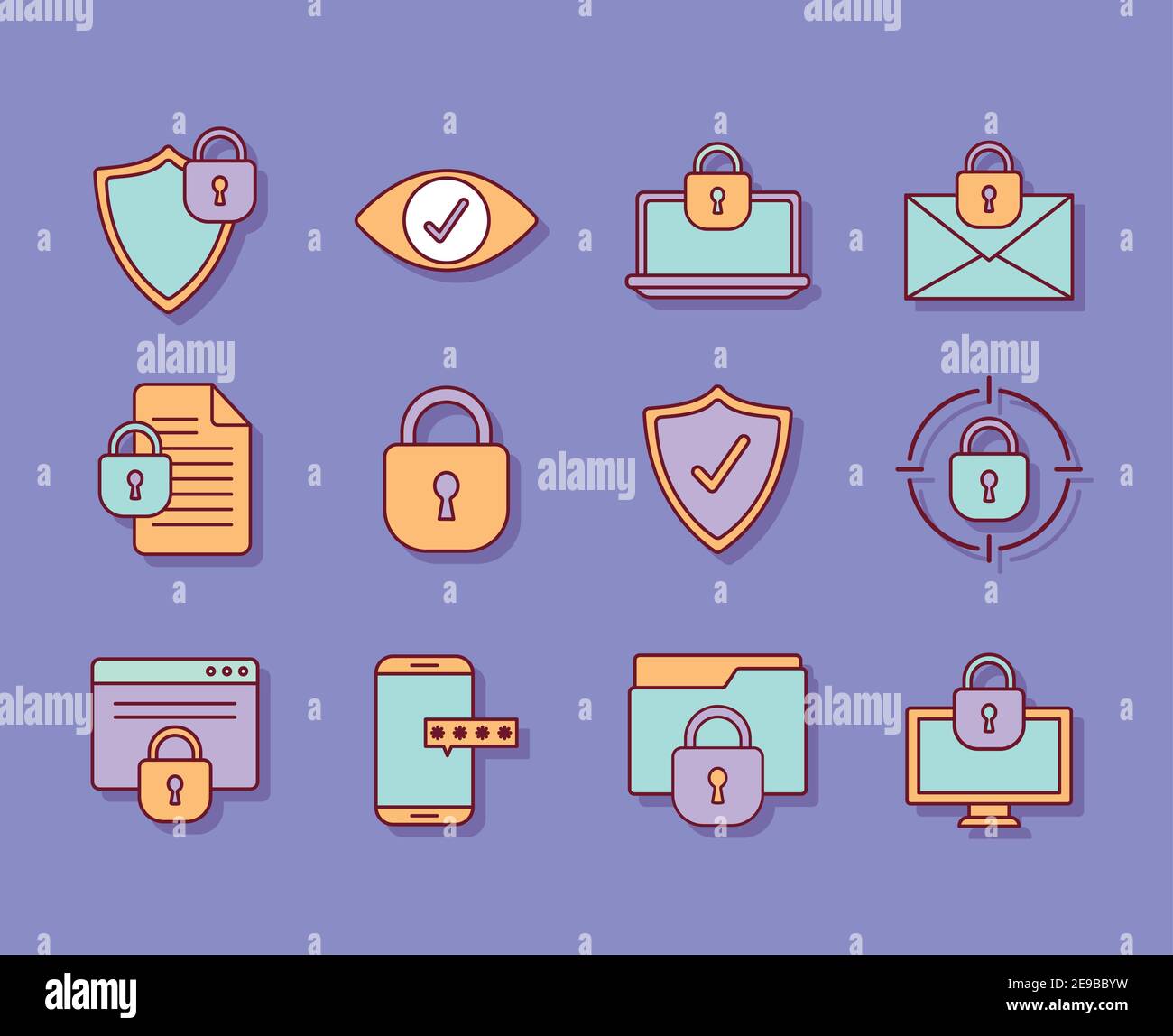 bundle of cyber security icons Stock Vector Image & Art - Alamy