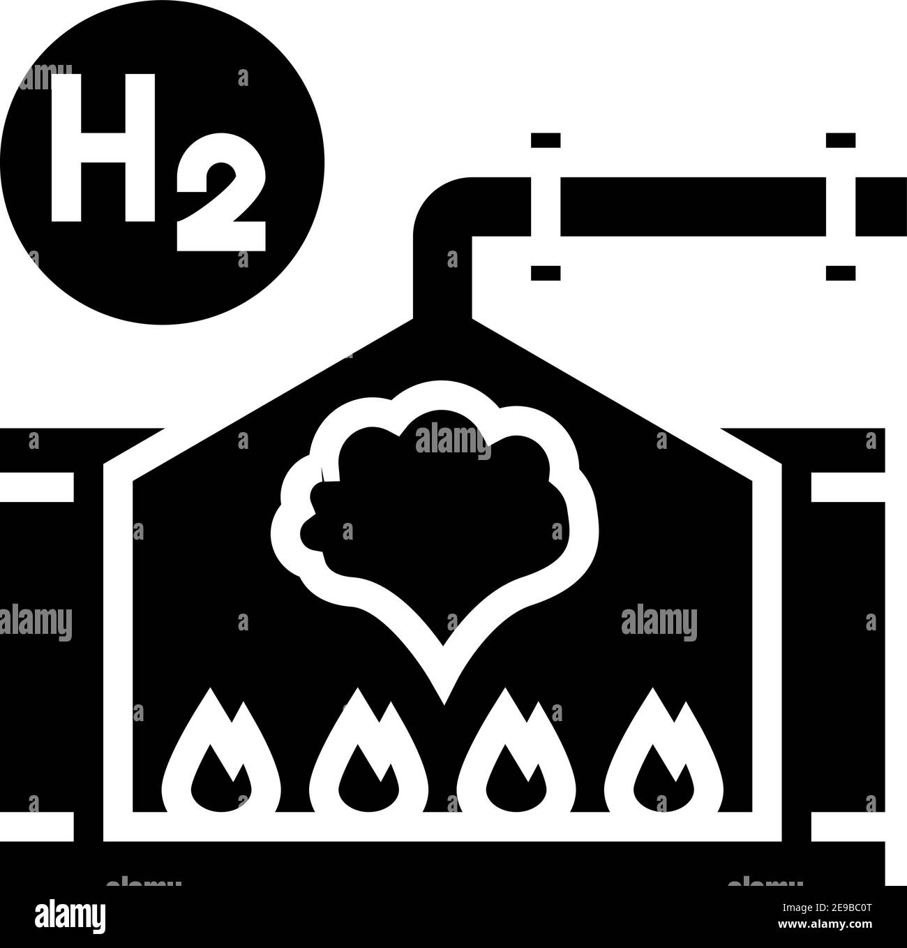 processing hydrogen glyph icon vector illustration Stock Vector Image ...