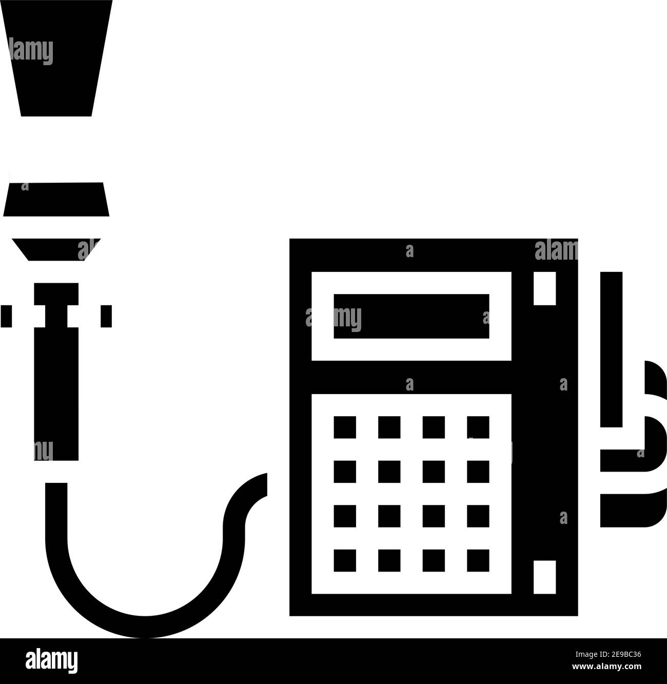 barcode scanner with pos terminal glyph icon vector illustration Stock ...