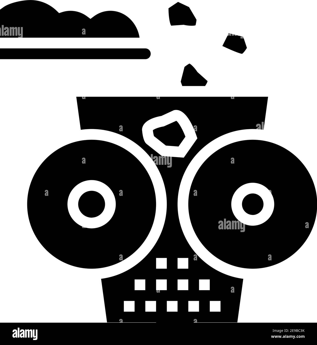 crushing stone machine glyph icon vector illustration Stock Vector ...