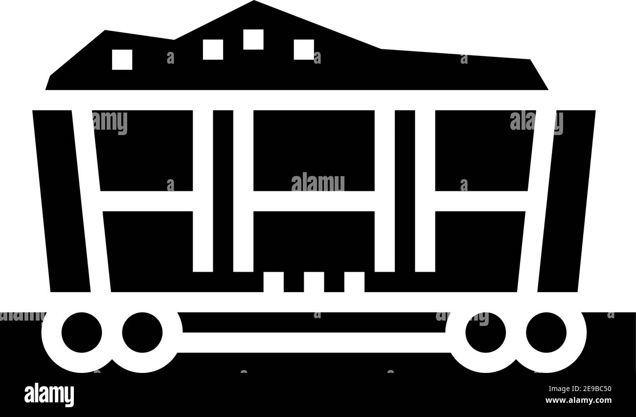 railway carriage stone glyph icon vector illustration Stock Vector ...