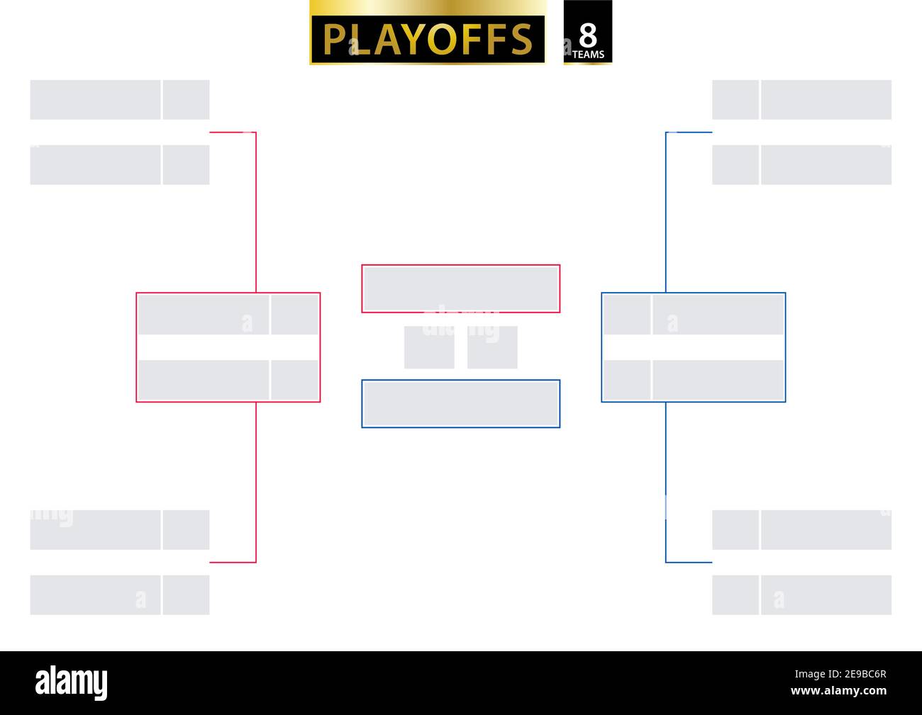 8 Team Elimination Bracket. Tournament Bracket for playoffs on white ...