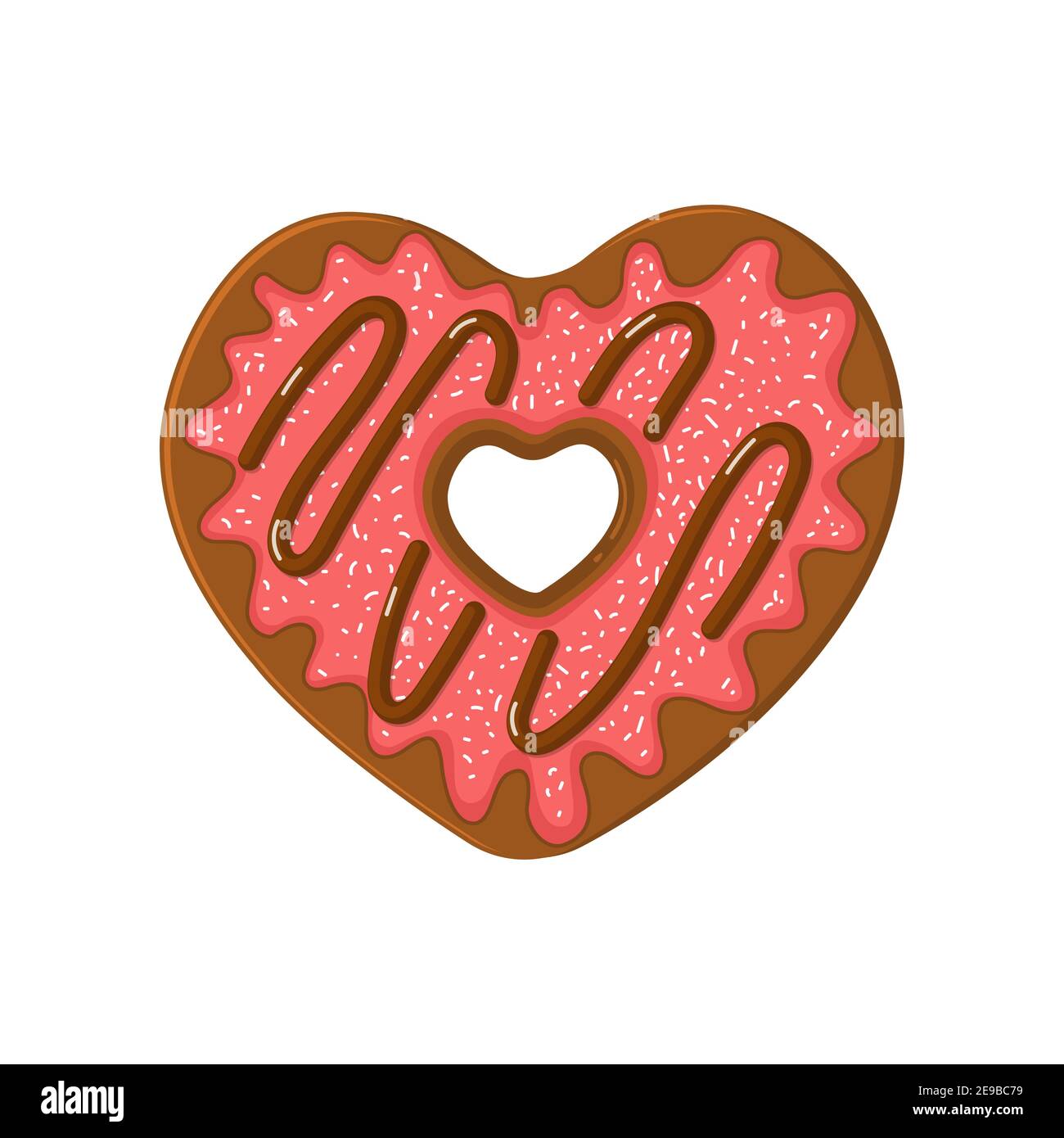 Heart shaped doughnut isolated on white background. Donut with ...