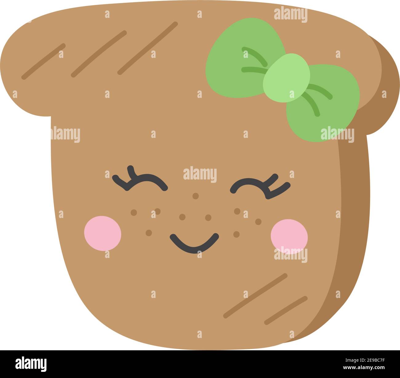 Cute toast vector illustration, slice of bread drawing Stock Vector ...