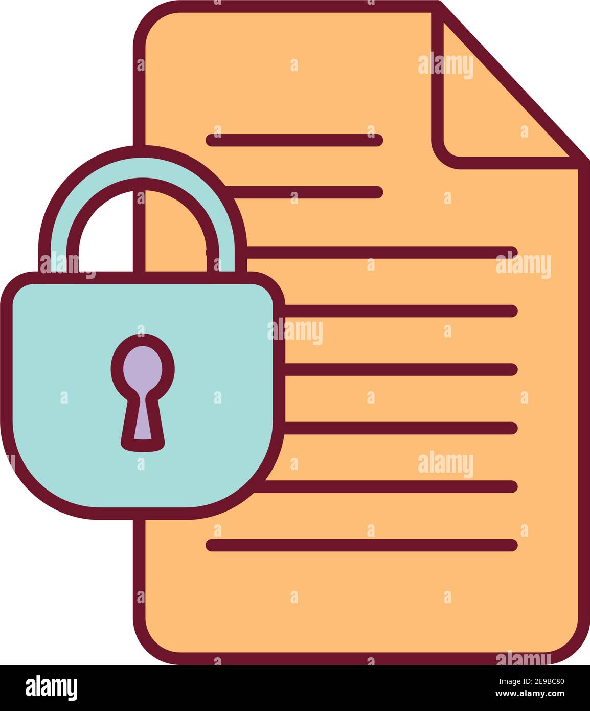 paper with a padlock on a white background Stock Vector Image & Art - Alamy