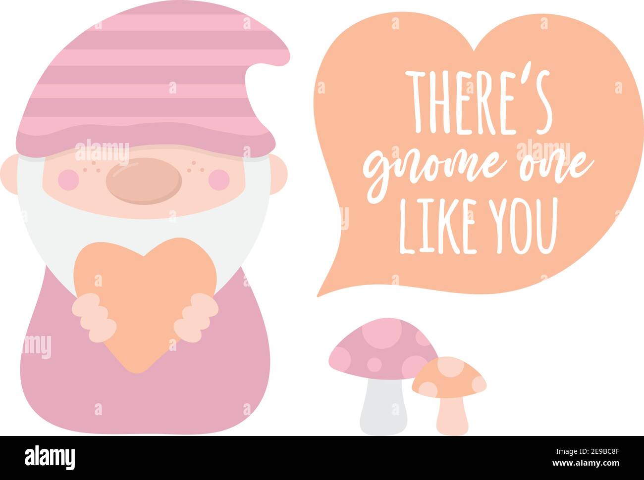 There's gnome one like you cute valentine's day vector illustration of ...