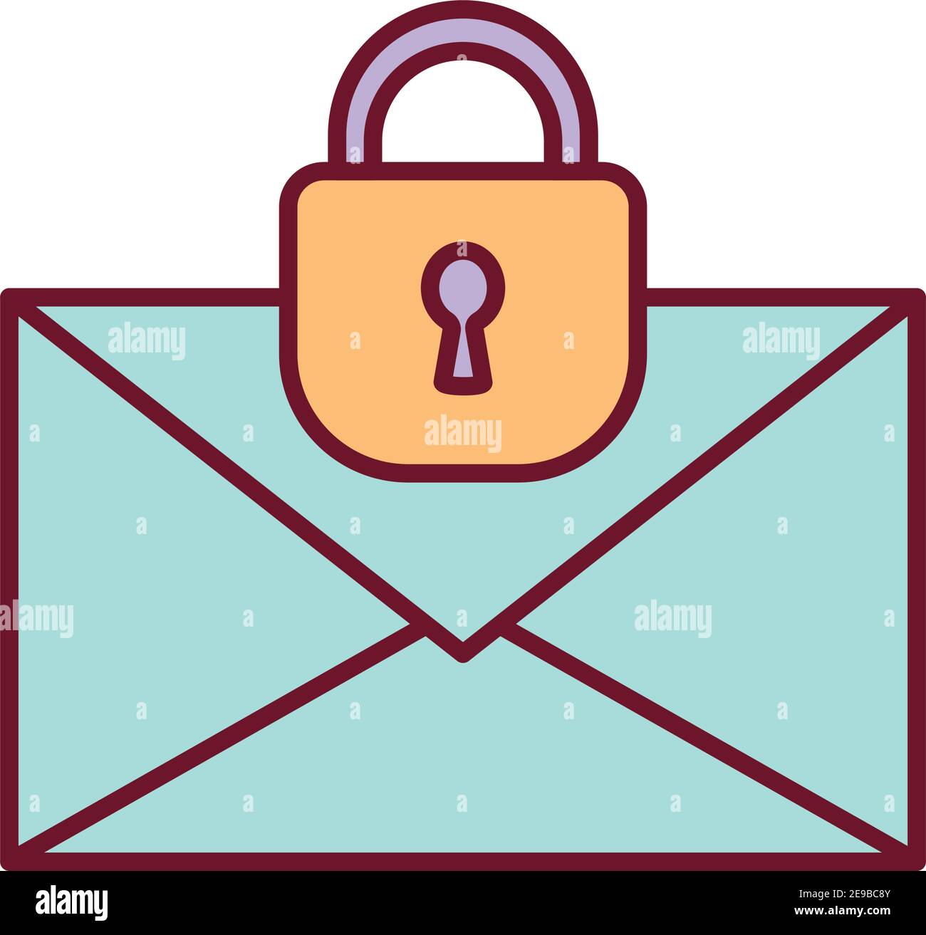 envelope with a padlock on a white background Stock Vector Image & Art ...