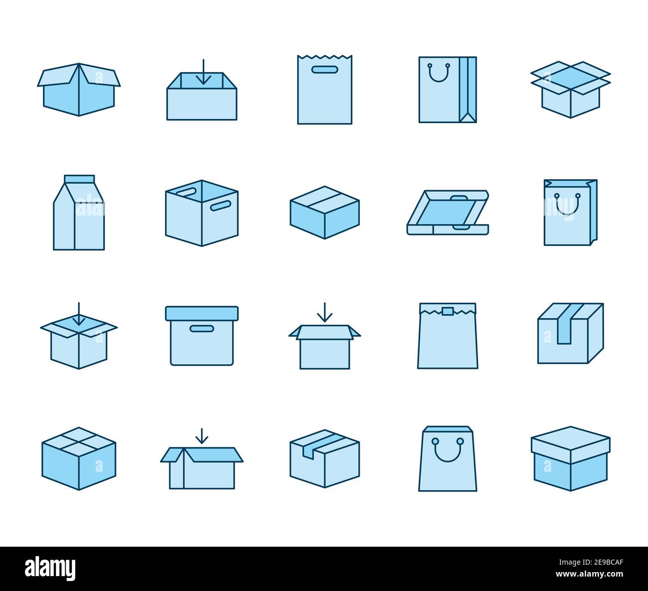 set of packages icons on a white background Stock Vector Image & Art ...