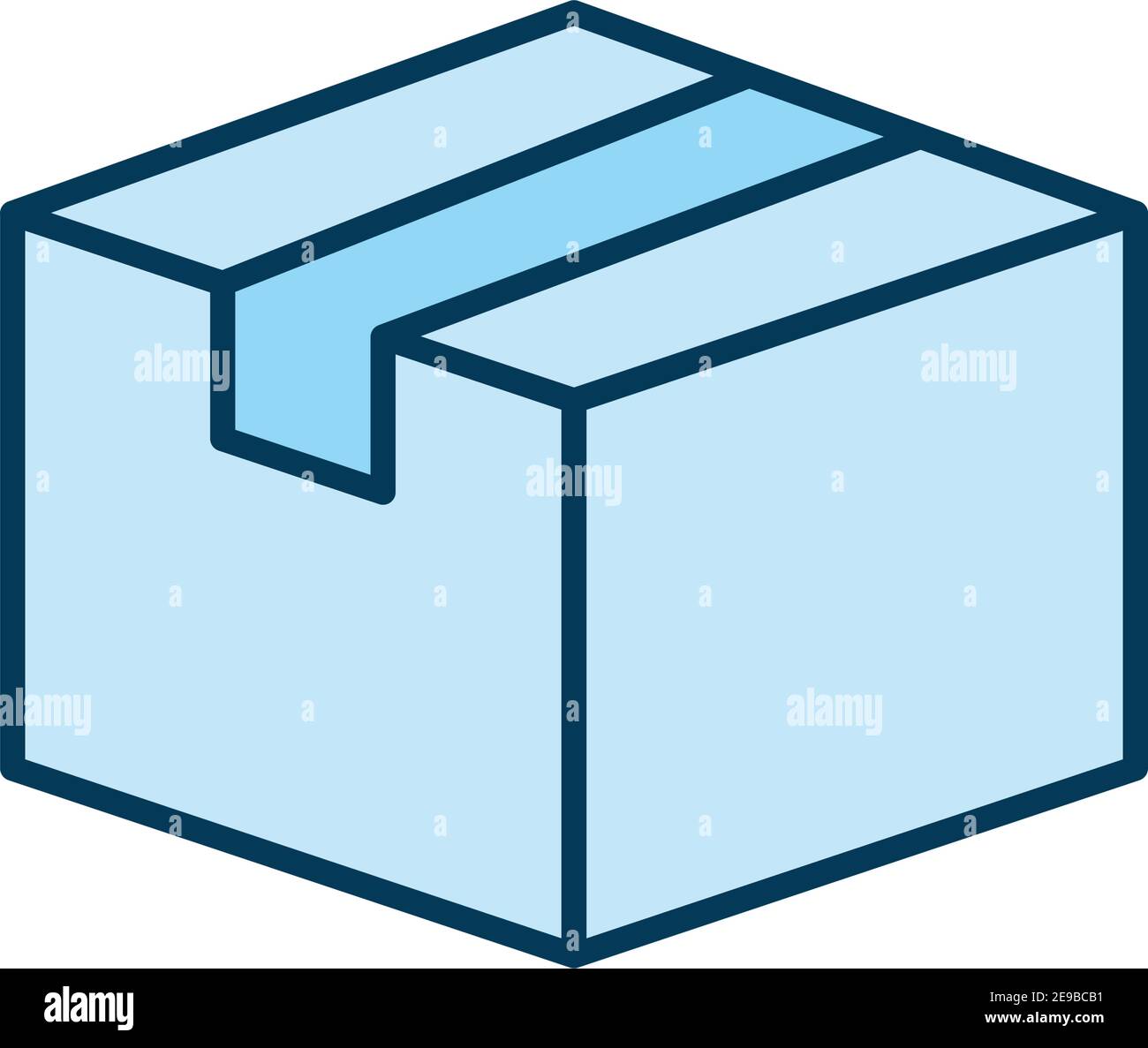 closed light blue packaging box over a white background Stock Vector ...