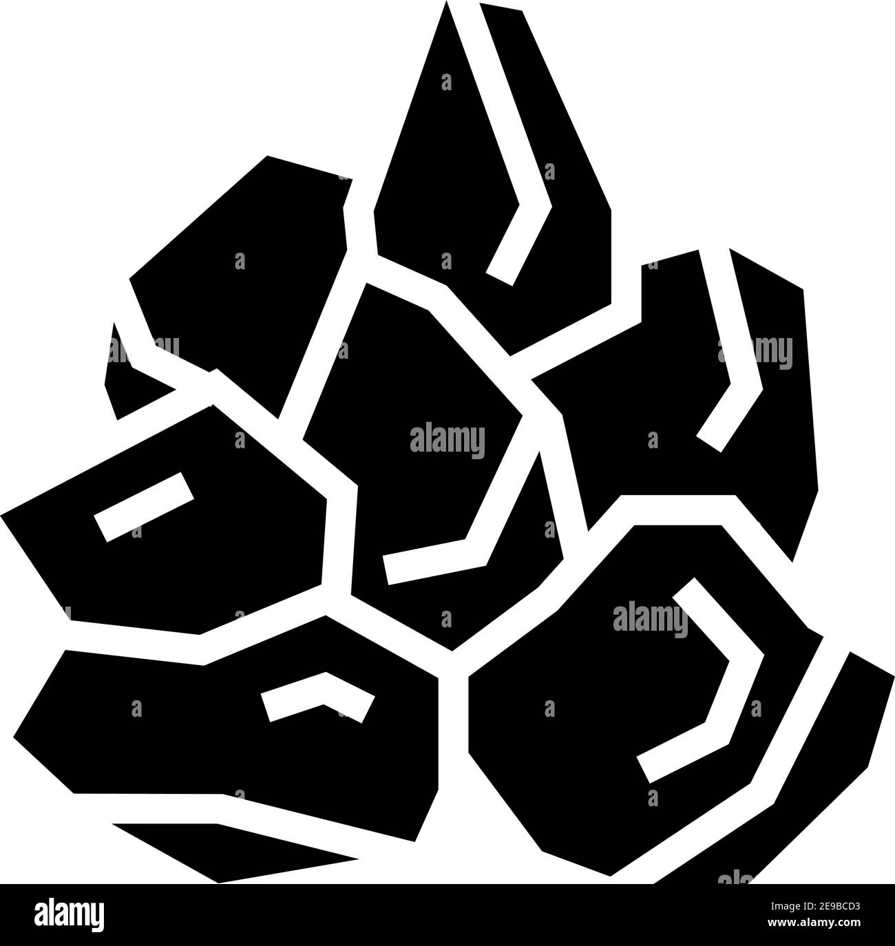 mined stone glyph icon vector illustration Stock Vector Image & Art - Alamy