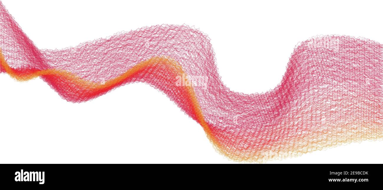 Abstract cerise wavy wave on a white background. Vector graphic ...