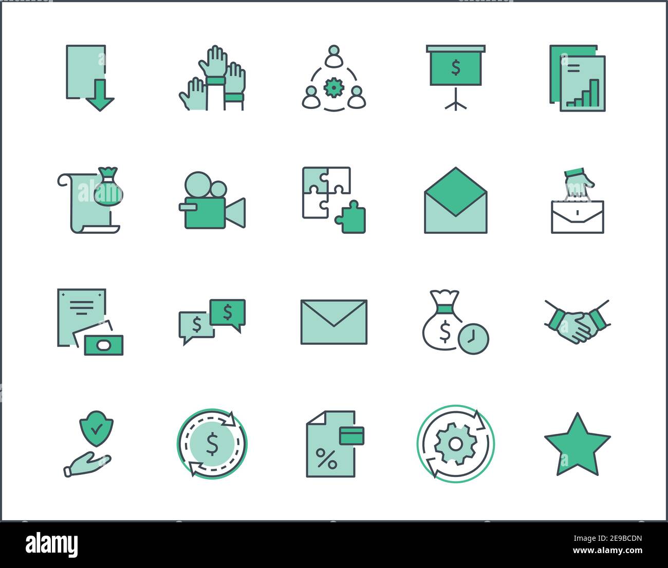 Set of Business Cooperation Vector Line Icons. Contains such Icons as ...
